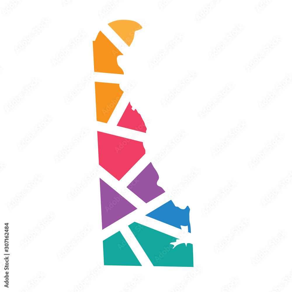colorful geometric Delaware map- vector illustration Stock Vector ...