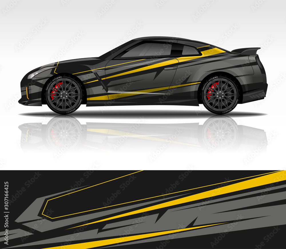 Car wrap decal design vector, for advertising or custom livery WRC ...
