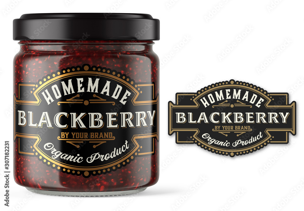 Vintage Style Jam Label Layout Stock Template | Adobe Stock