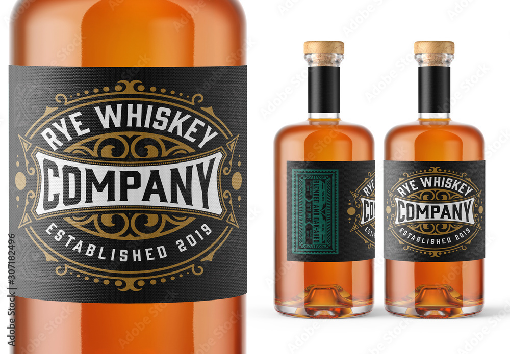 Vintage Whiskey Label Packaging Layout Stock Template | Adobe Stock