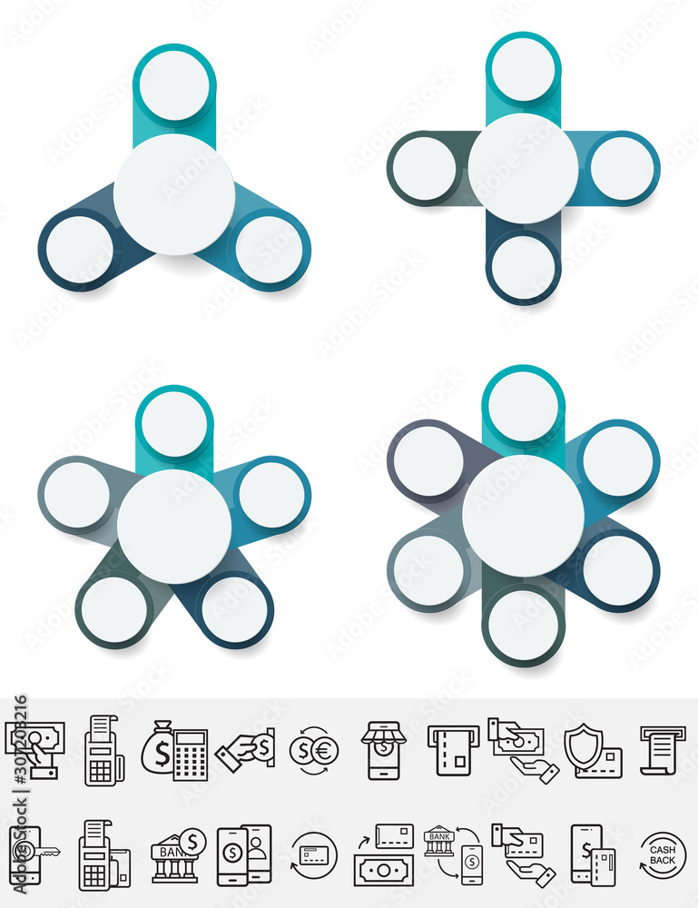 Vector element infographics bundle 3,4,5,6 option with icons. Design ...