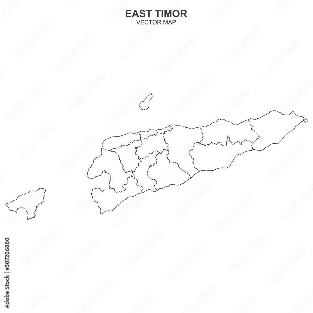 vector political map of East TImor on white background Stock Vector ...