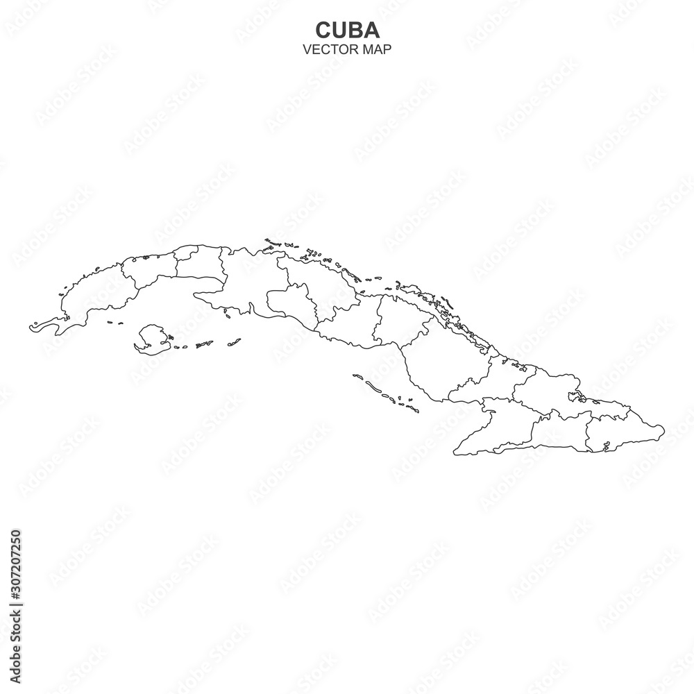 political map of Cuba on white background Stock Vector | Adobe Stock