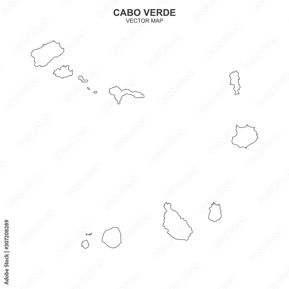political map of Cabo Verde isolated on transparent background Stock ...