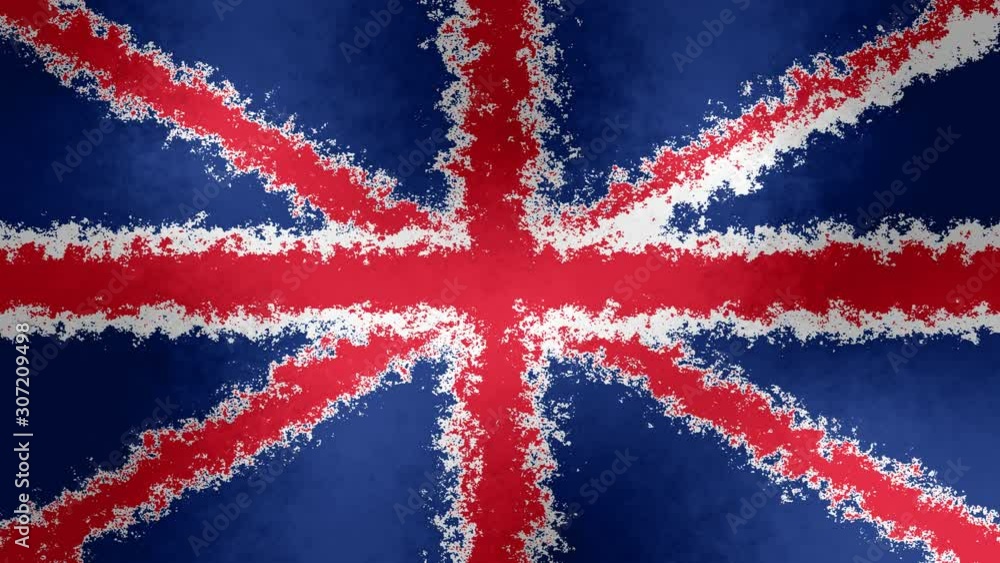 animated background seamless loop video full HD british flag with ...