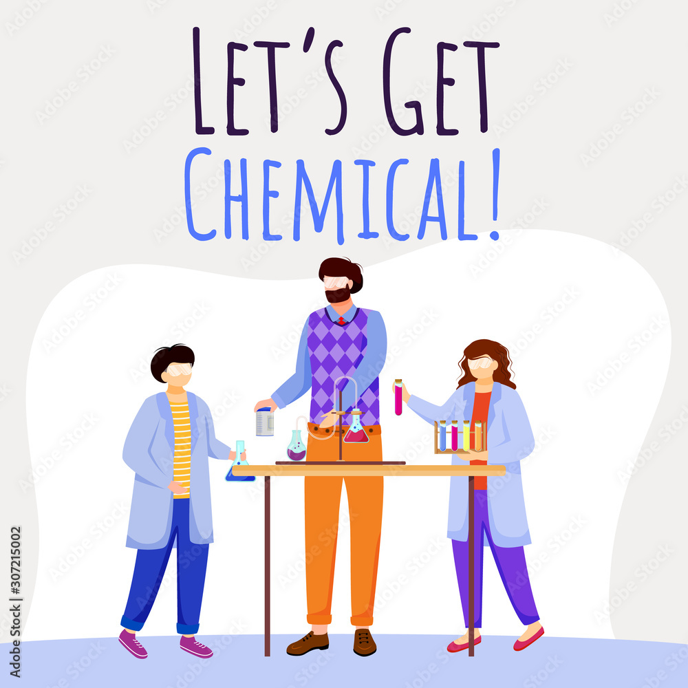 Lets get chemical social media post mockup. Children and chemistry ...