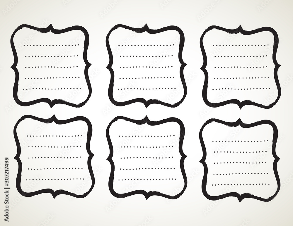 Abstract Painting Frames - Line art drawing frames Stock Illustration ...