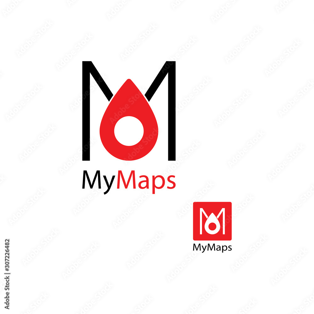 My Maps Logo Template Design For Mobile App Business Stock Vector ...