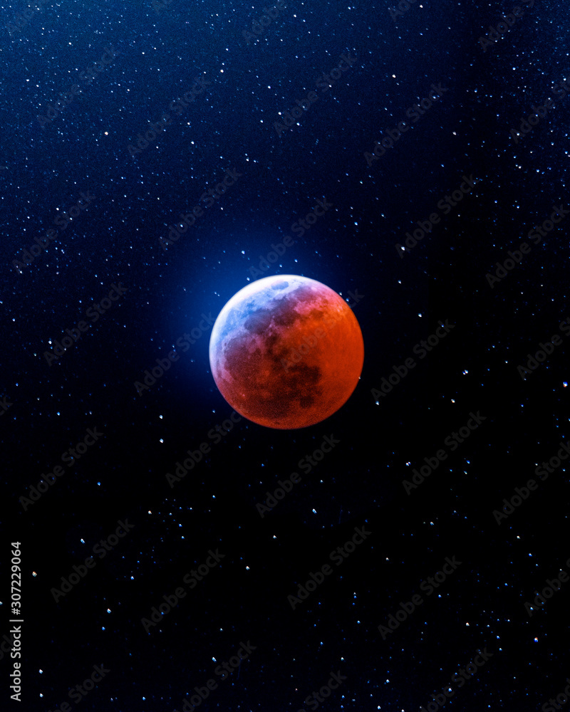Red moon during nighttime Stock Photo | Adobe Stock