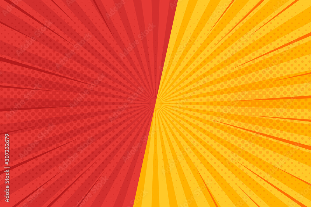 Comic radial speed lines background. Vector illustration. Stock Vector ...