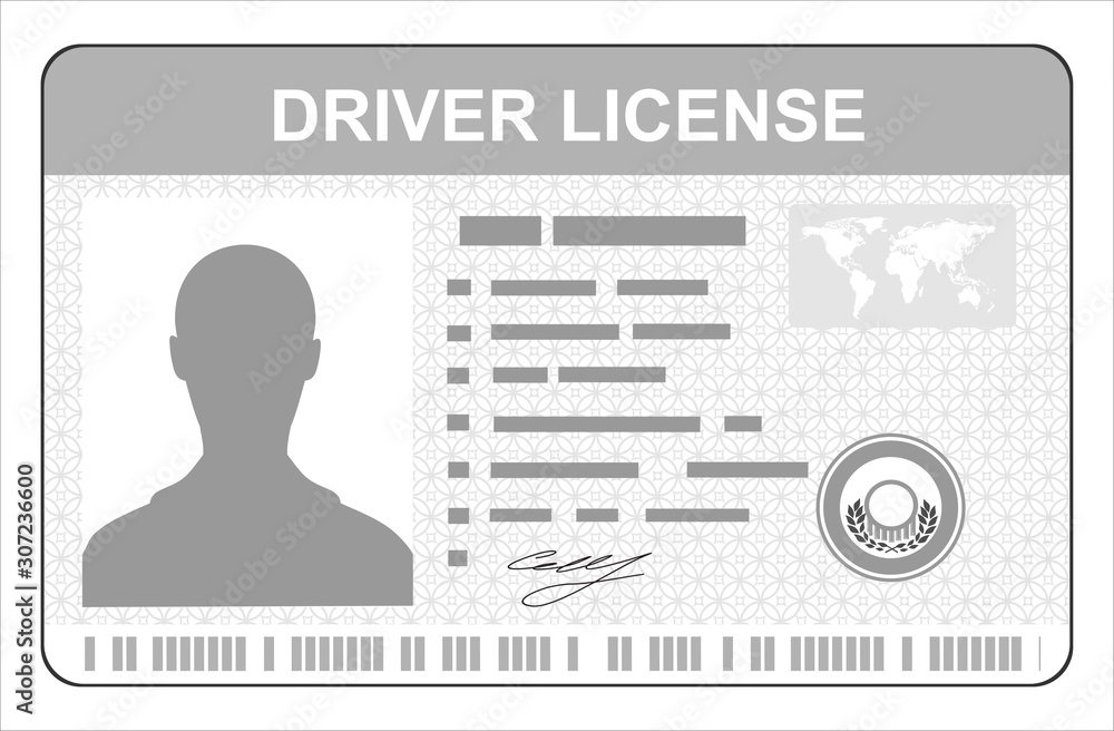 Car driver license identification card with photo. Driver license ...