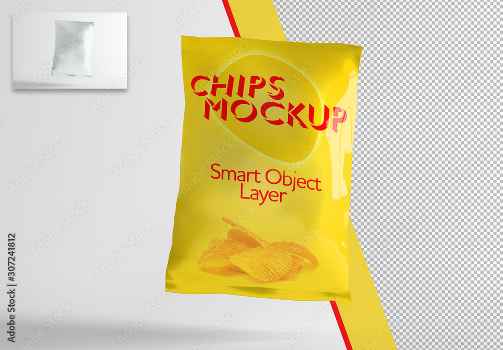 Modelo de Chips Package Mockup do Stock | Adobe Stock