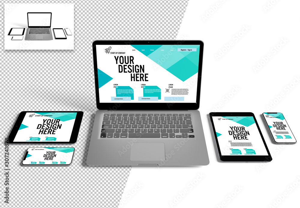 Smart Device Set Mockup Stock Template | Adobe Stock