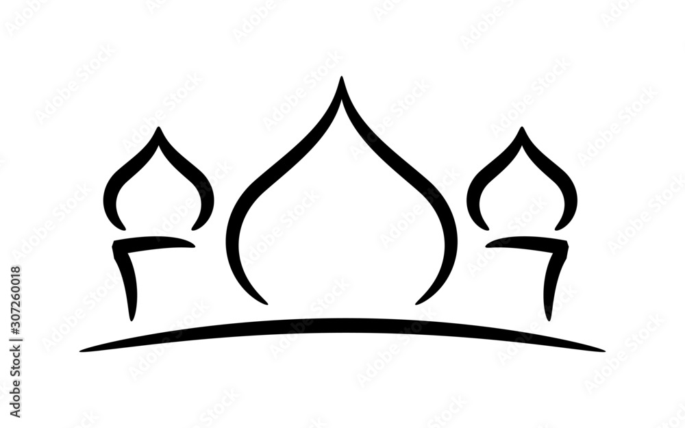 Vettoriale Stock Simple masjid or mushola logo icon line art vector ...