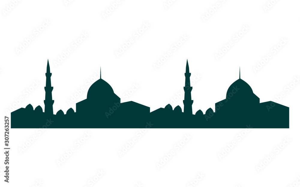 Simple masjid or mushola logo icon line art vector, suitable for poster ...