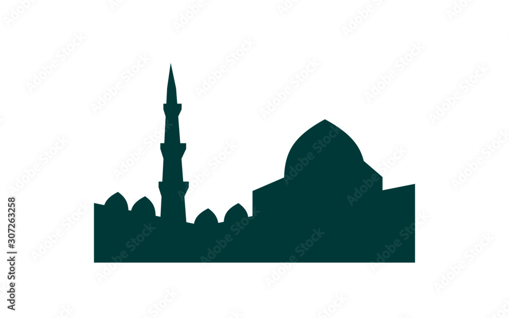 Simple masjid or mushola logo icon line art vector, suitable for poster ...