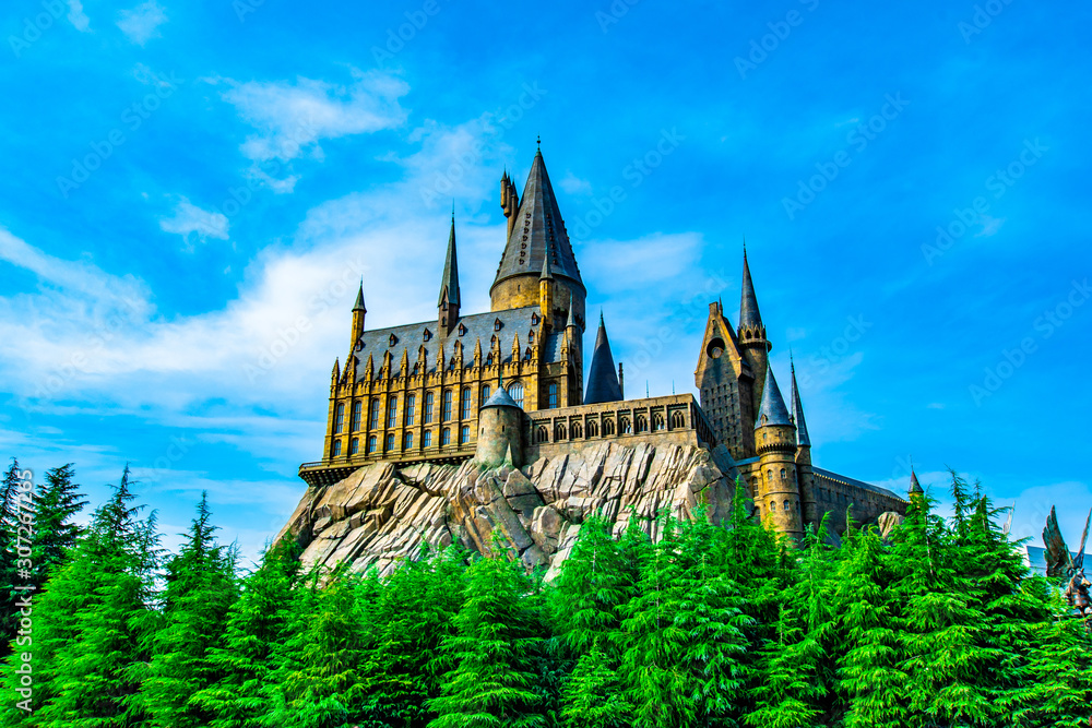 OSAKA, JAPAN - AUGUST 12, 2018: Photo of Hogwarts Castle. The Wizarding ...