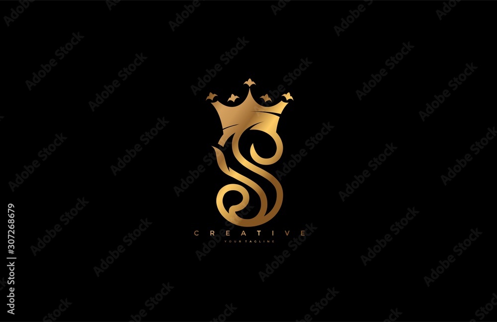 Letter S Linked Monogram Crown King Logotype Stock Vector | Adobe Stock