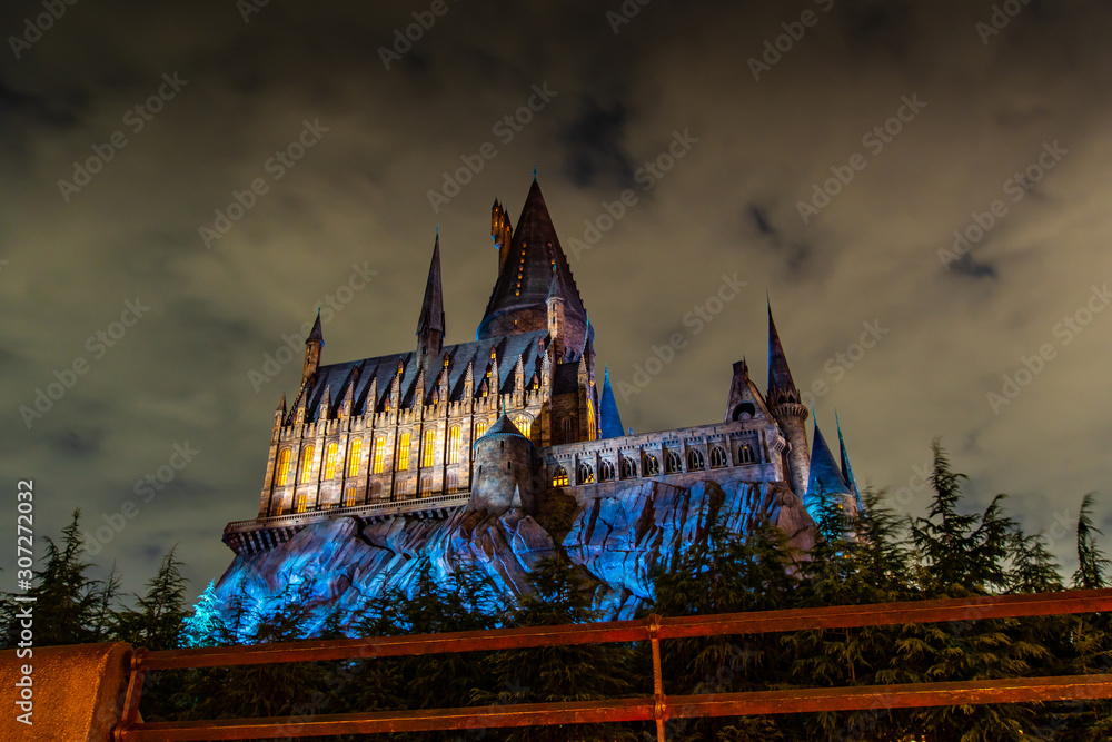 OSAKA, JAPAN - AUGUST 12, 2018: Photo of Hogwarts Castle. The Wizarding ...