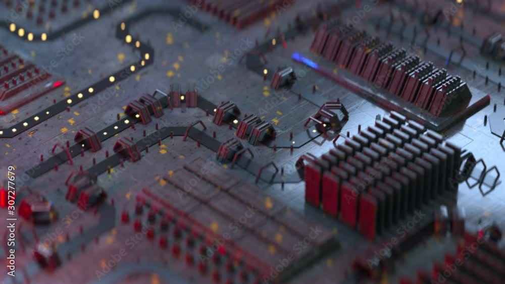 High tech electronic board. Abstract futuristic industry concept ...