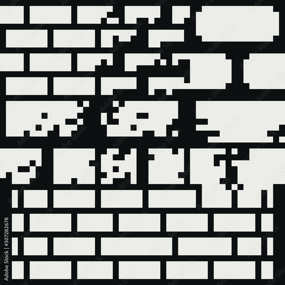 Brick wall textures tile seamless pattern set for pixel art style game ...