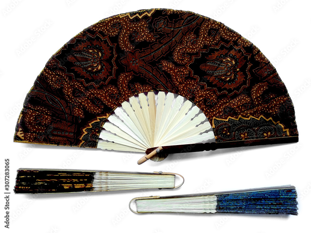 Hand fan from Bali Indonesia. Kipas Tangan Motif Batik or hand fan ...