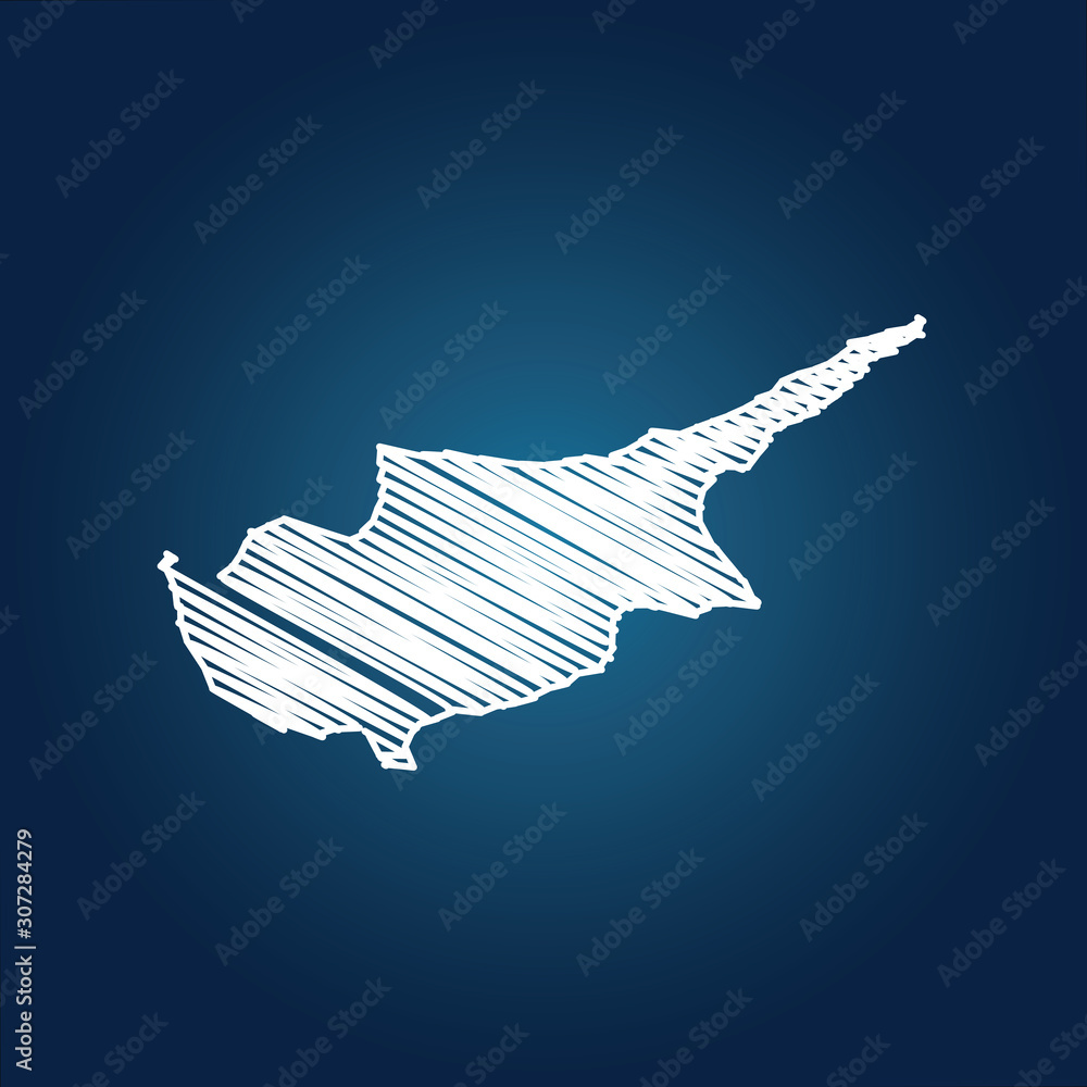 Map of cyprus, Drawing map on blackboard of cyprus. drawn on chalkboard ...