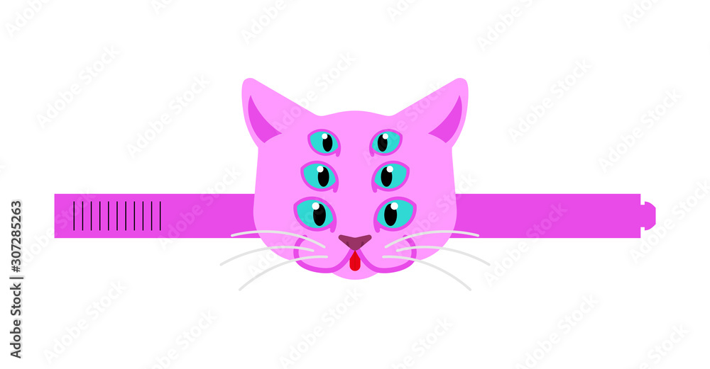 Cat alien monster paper mask template. carnival mask holiday. New year ...