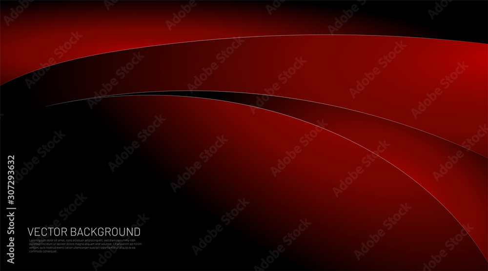 Modern black red gradient vector background. black and wave red ...