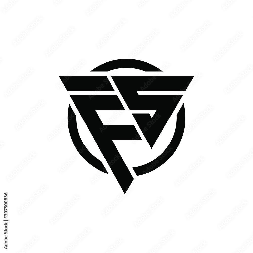 FS SF Triangle Logo Circle Monogram Design Vector Super Hero Concept ...