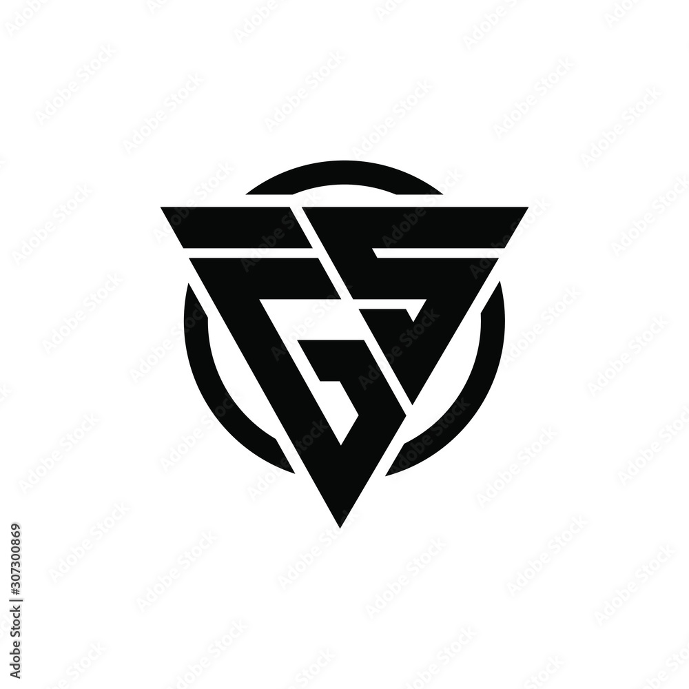 GS SG FGS Triangle Logo Circle Monogram Design Vector Super Hero Concept Stock Vector | Adobe Stock