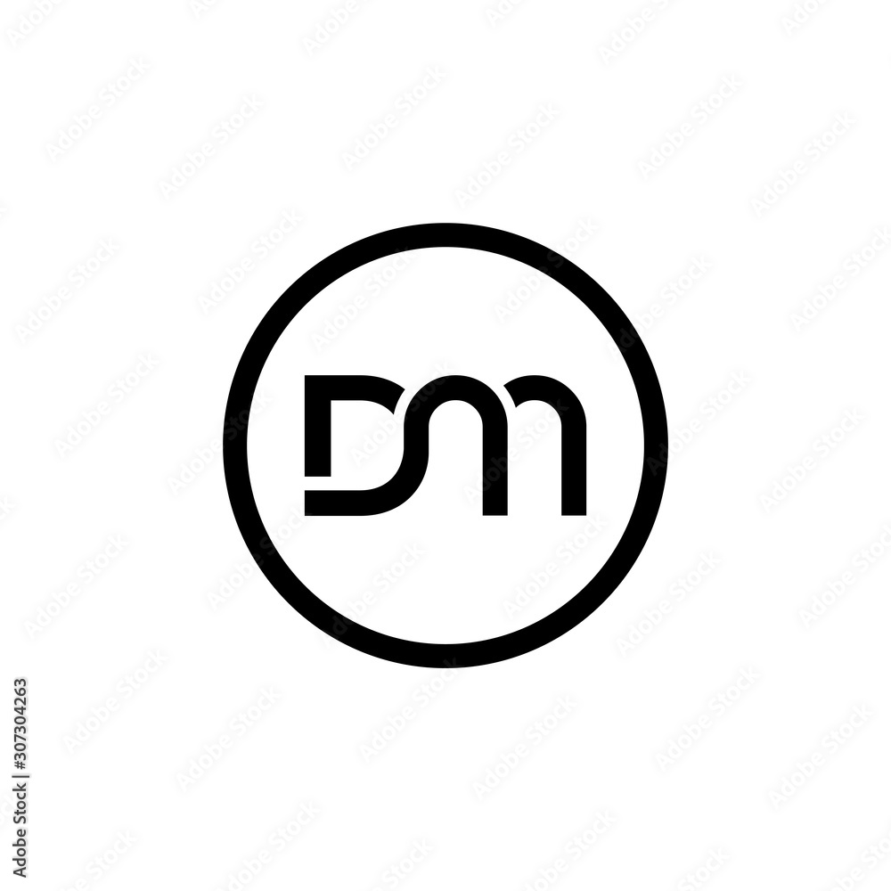 Initial DM Letter Logo With Creative Modern Business Typography Vector ...