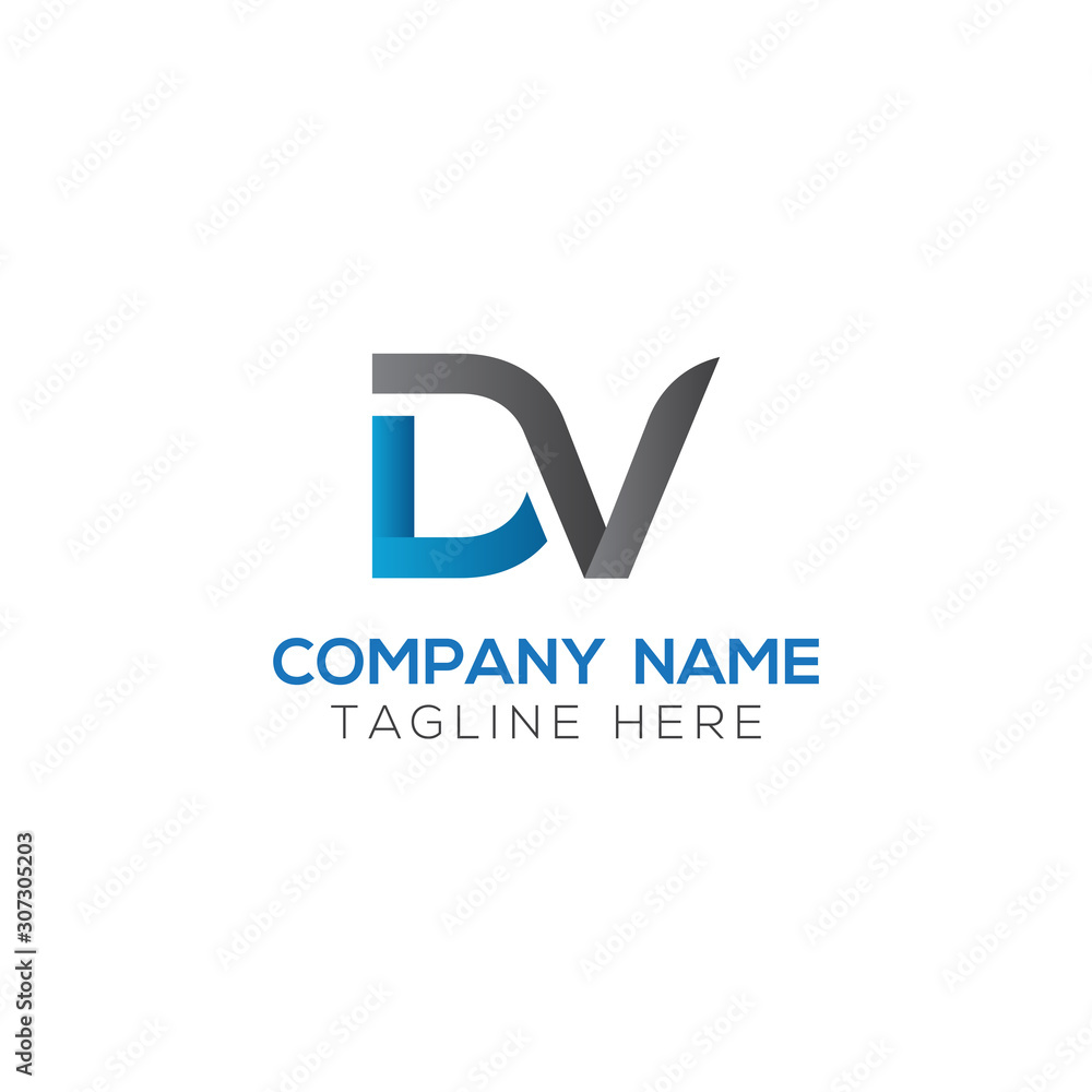 Initial DV Letter Logo With Creative Modern Business Typography Vector ...