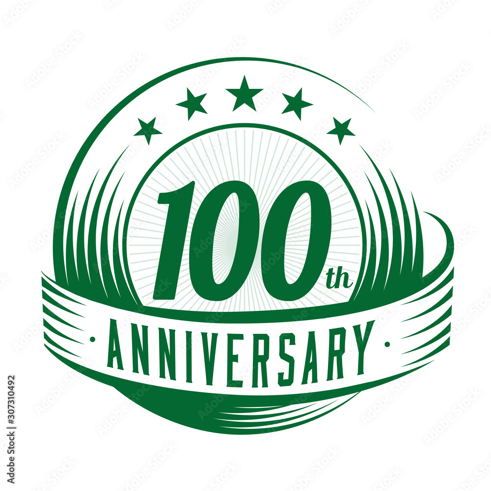 100 years anniversary design template. 100th logo. Vector and ...