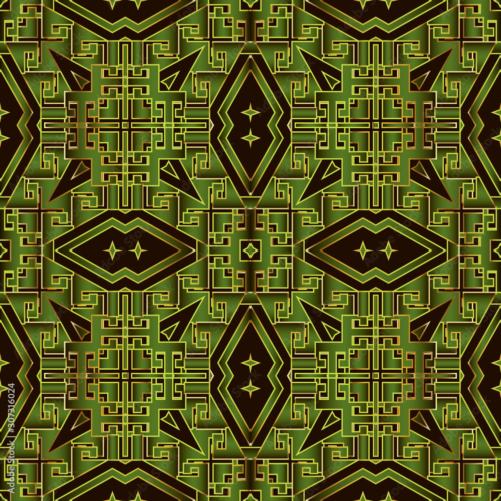 Green Tribal Patterns