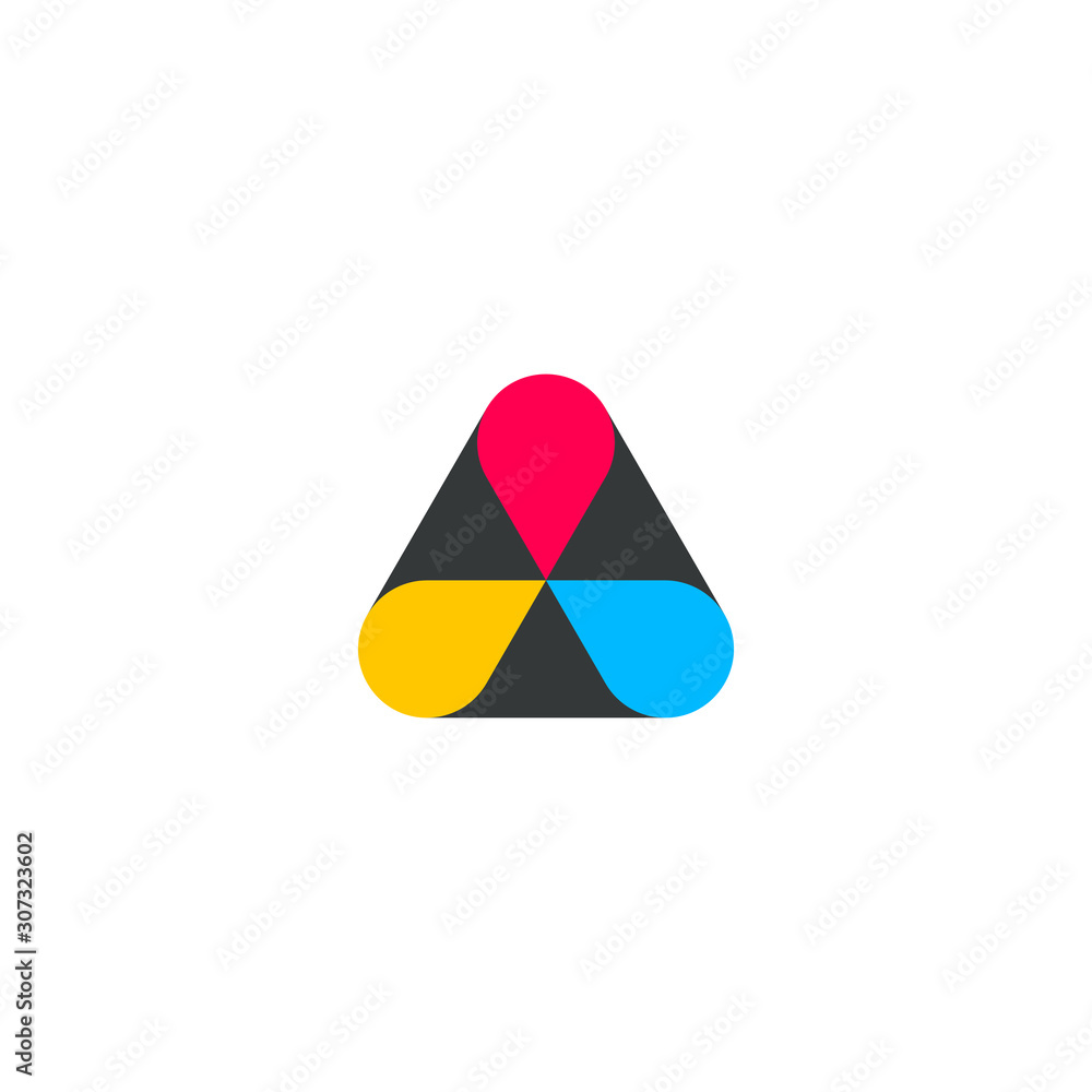 Triangle intersection icon. Multicolor vector for corporate identity ...