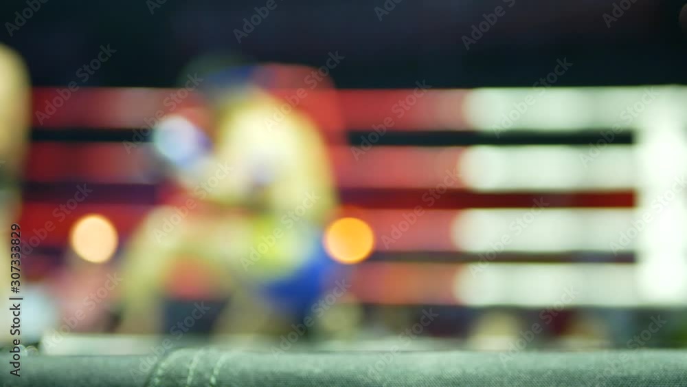 Defocus background of a Thai boxing fighter doing Thai boxing ( Muay ...
