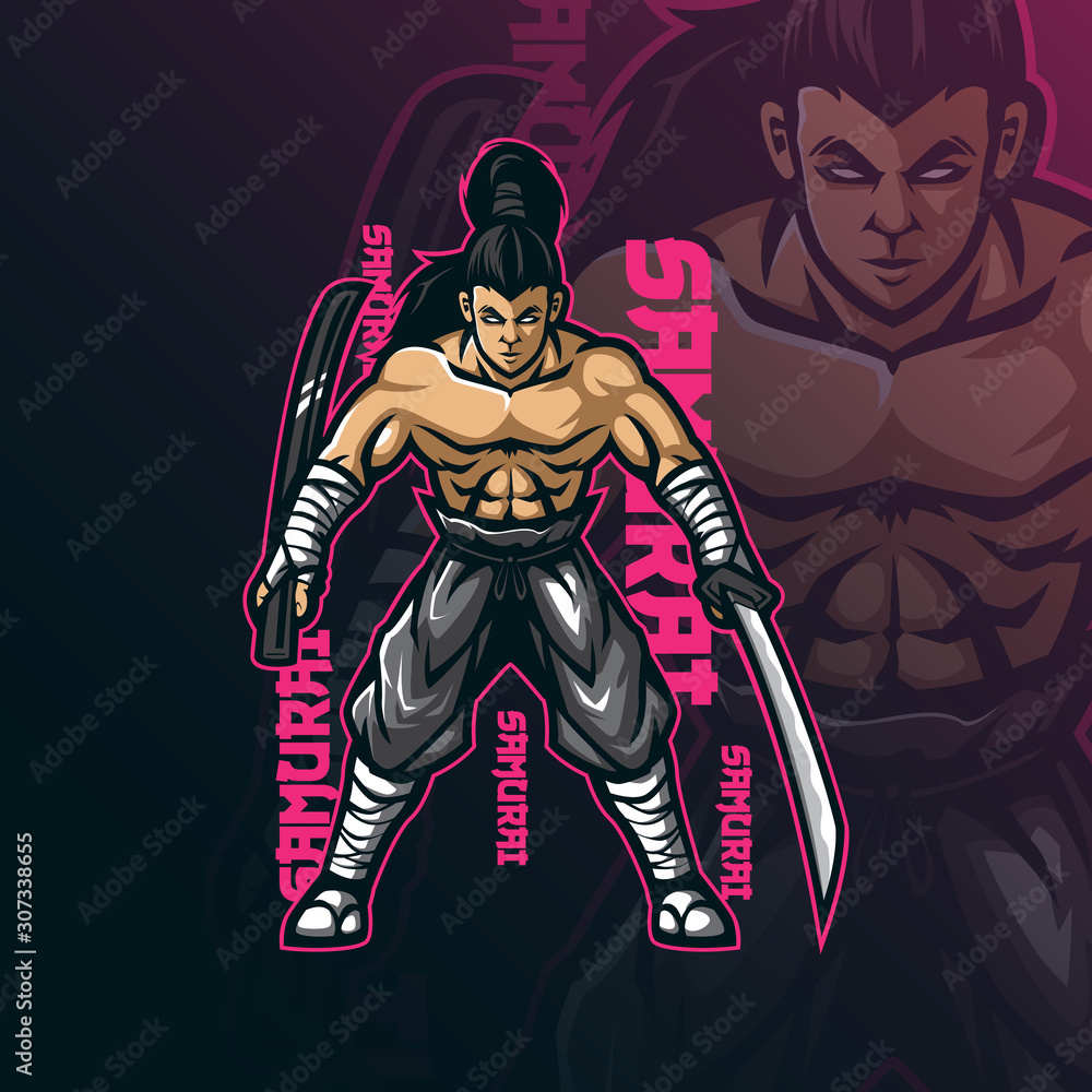 samurai mascot logo design vector with modern illustration concept ...