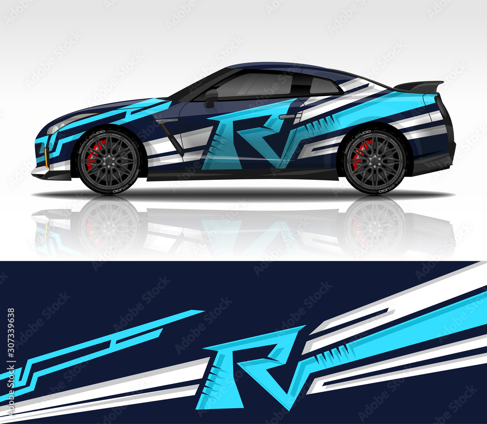 Car wrap decal design vector, for advertising or custom livery WRC ...