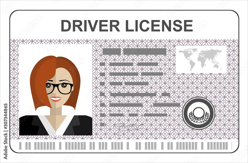 Car driver license identification card with photo. Driver license ...