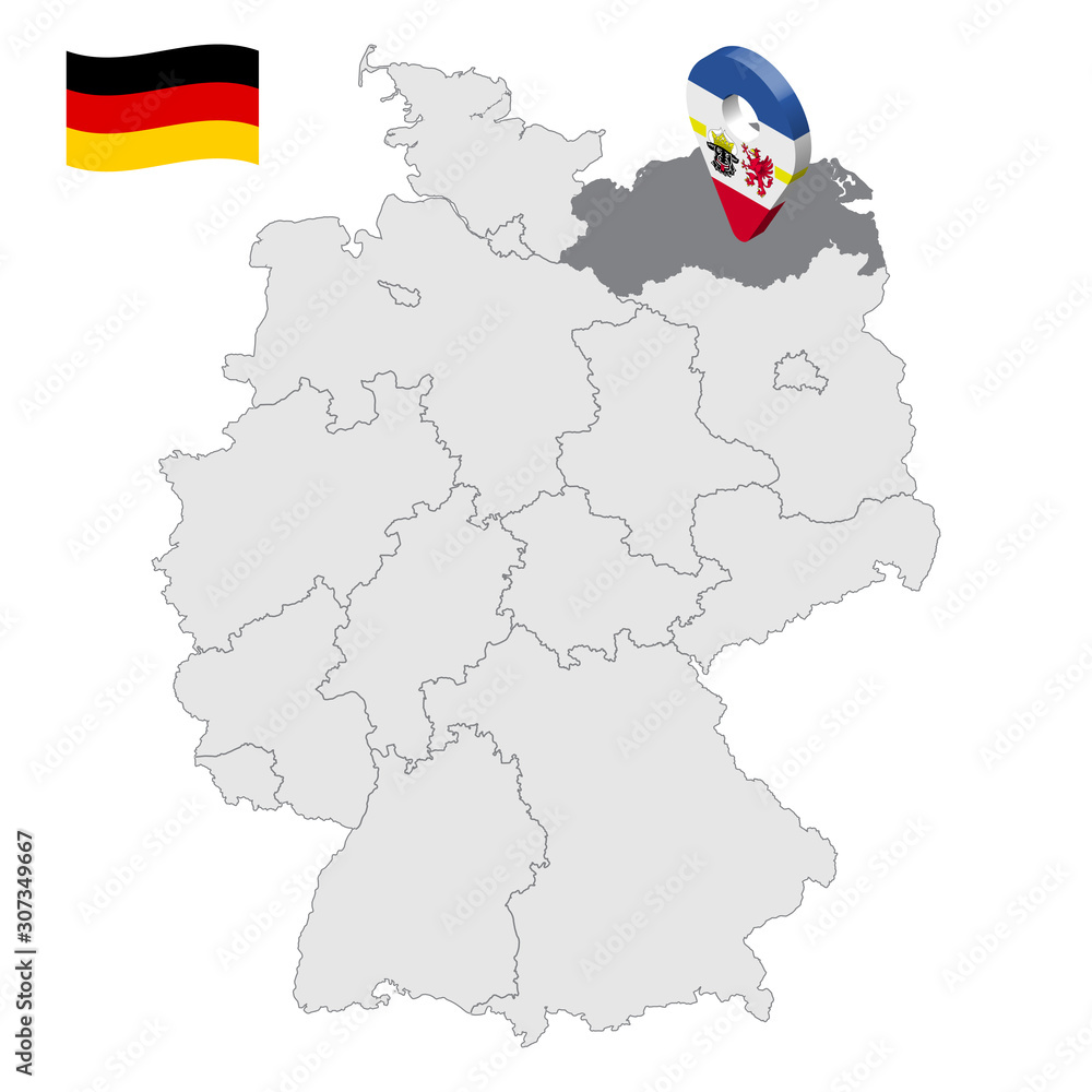 Mecklenburg-Vorpommern; Germany, geolocation; icon; pin; 3d; geo ...