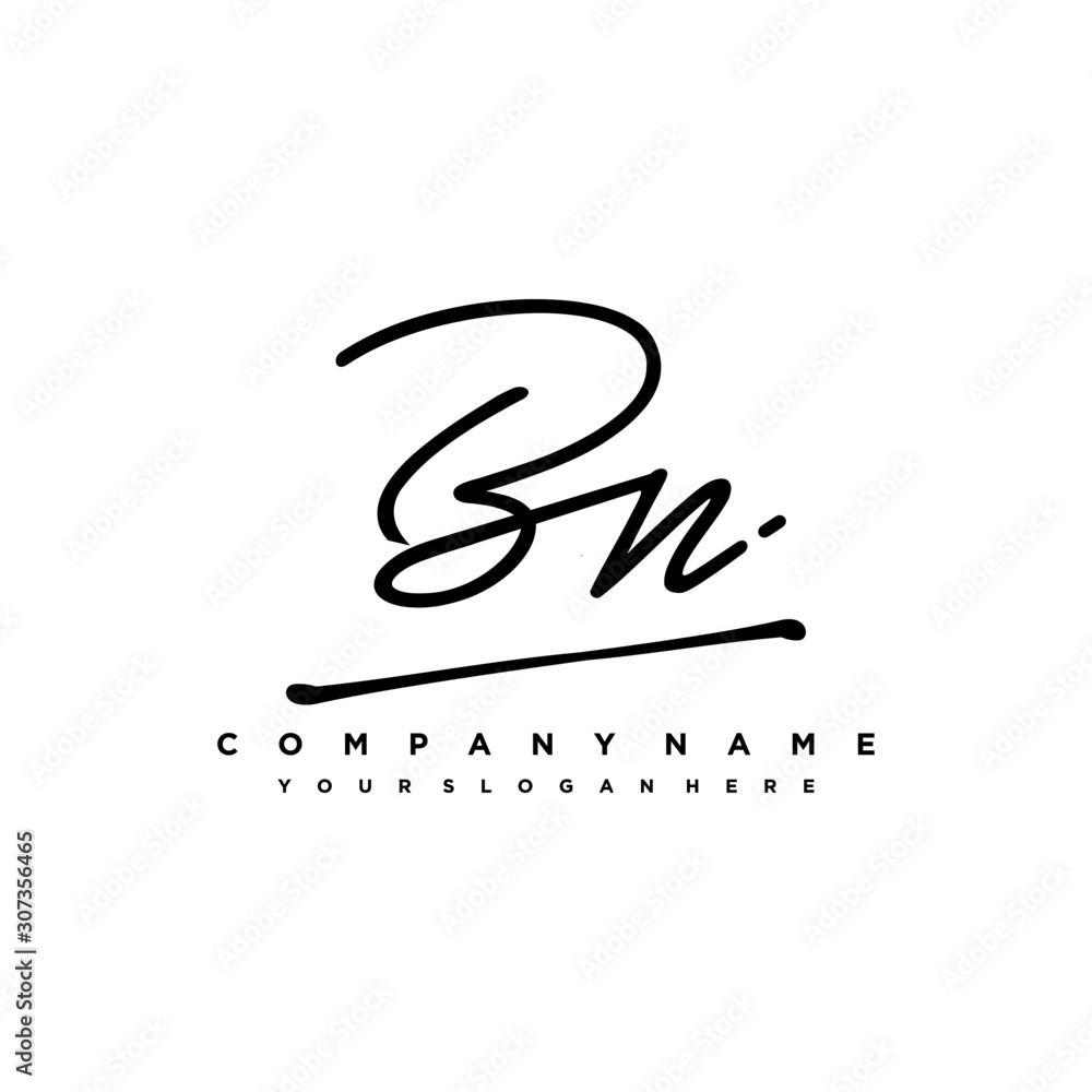 BN initials signature logo. Handwriting logo vector templates. Hand ...