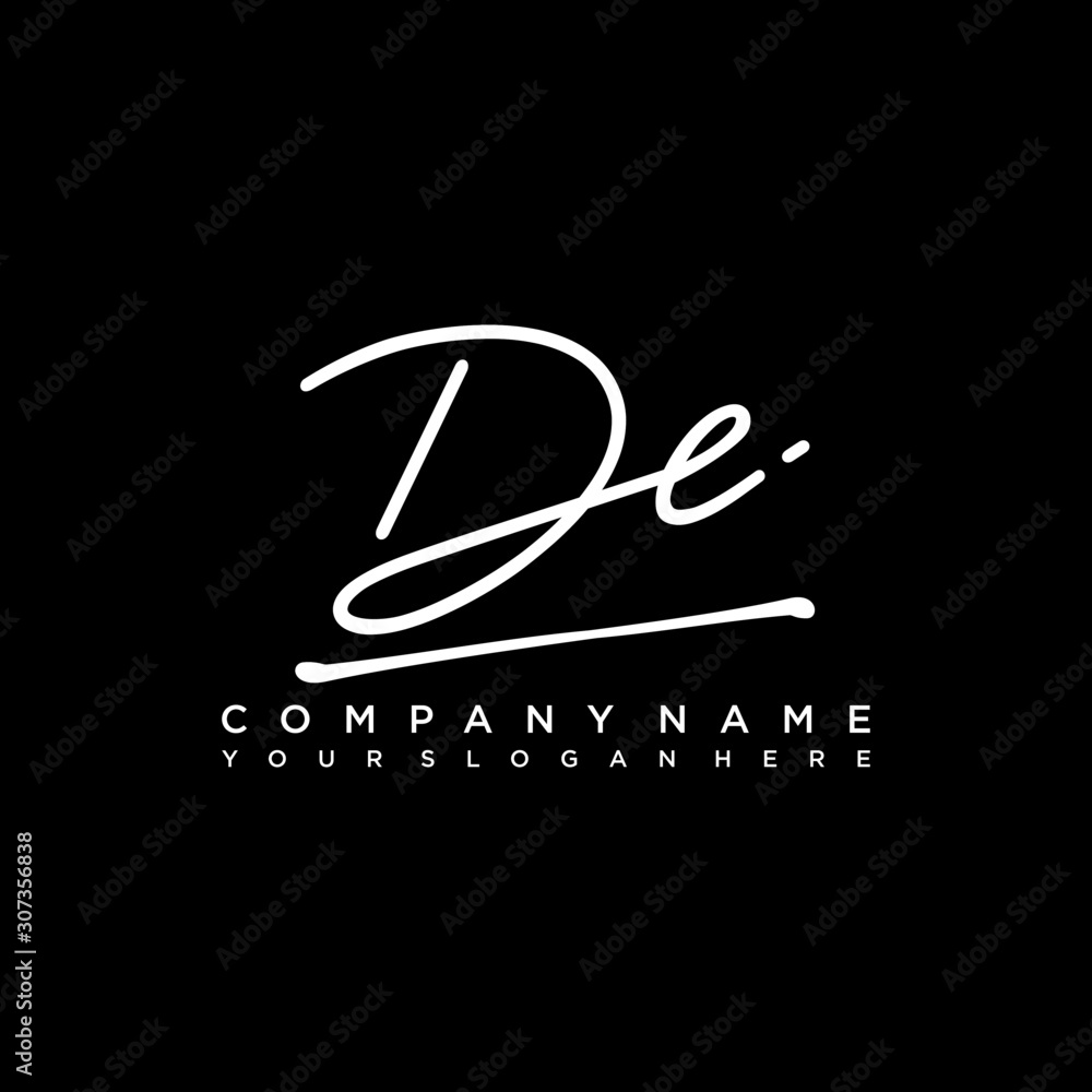DE initials signature logo. Handwriting logo vector templates. Hand ...