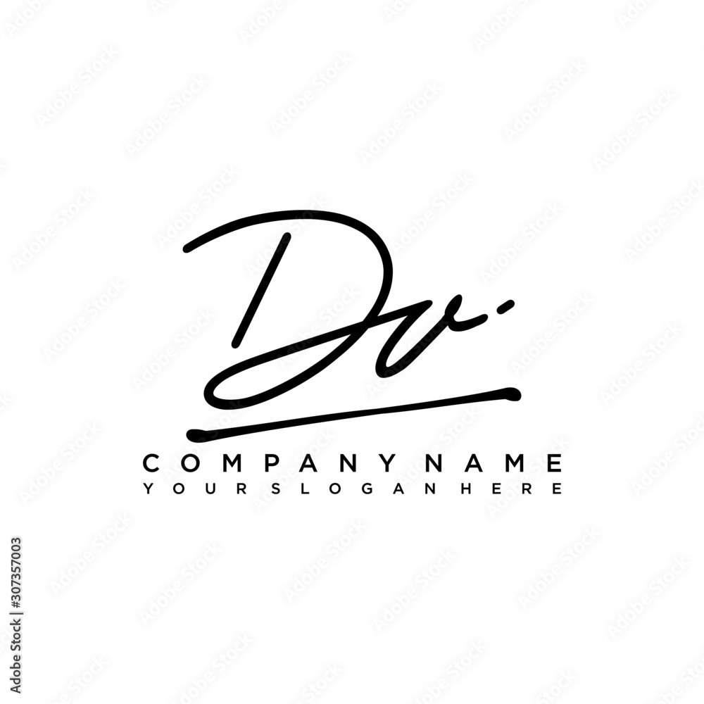 DV initials signature logo. Handwriting logo vector templates. Hand ...