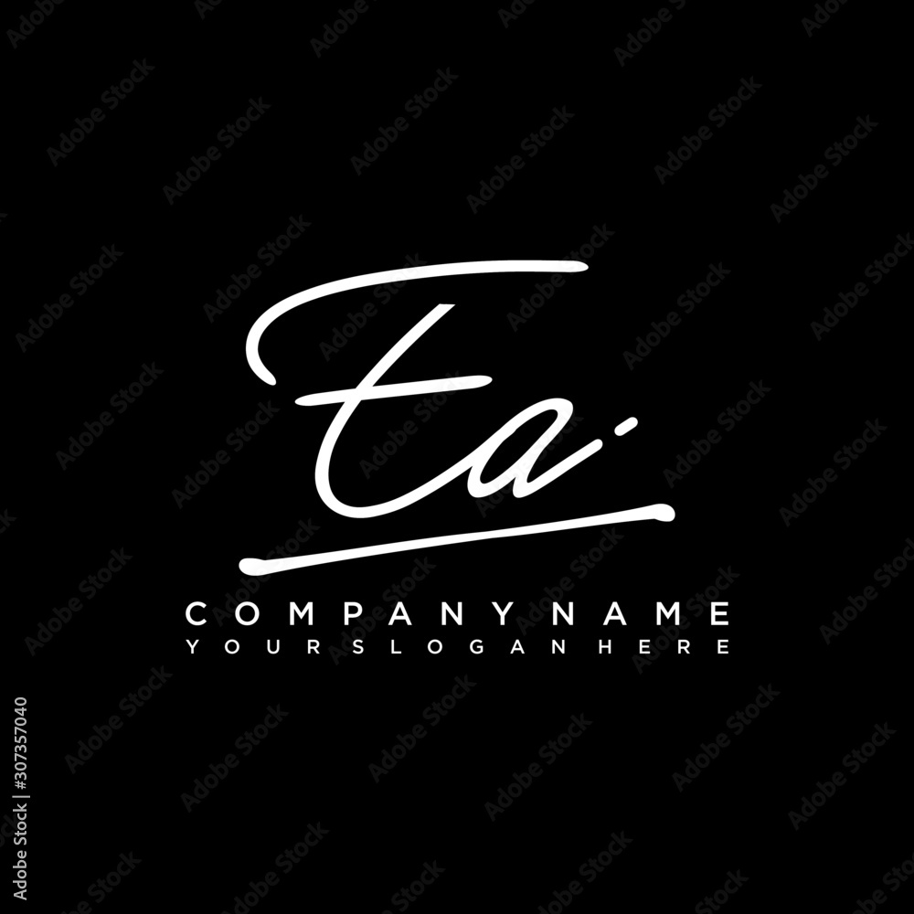 EA initials signature logo. Handwriting logo vector templates. Hand ...