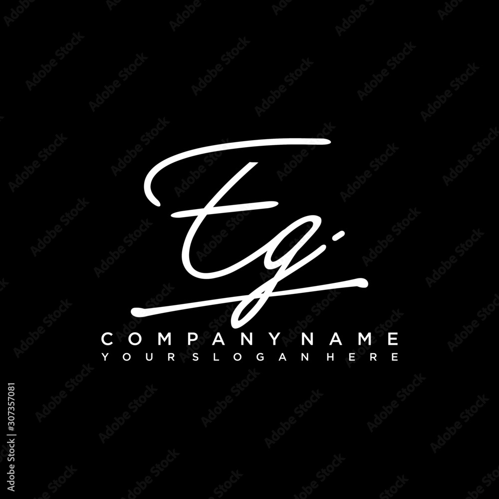 EG initials signature logo. Handwriting logo vector templates. Hand ...