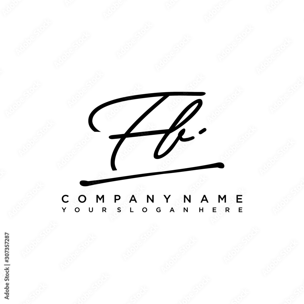 FB initials signature logo. Handwriting logo vector templates. Hand ...