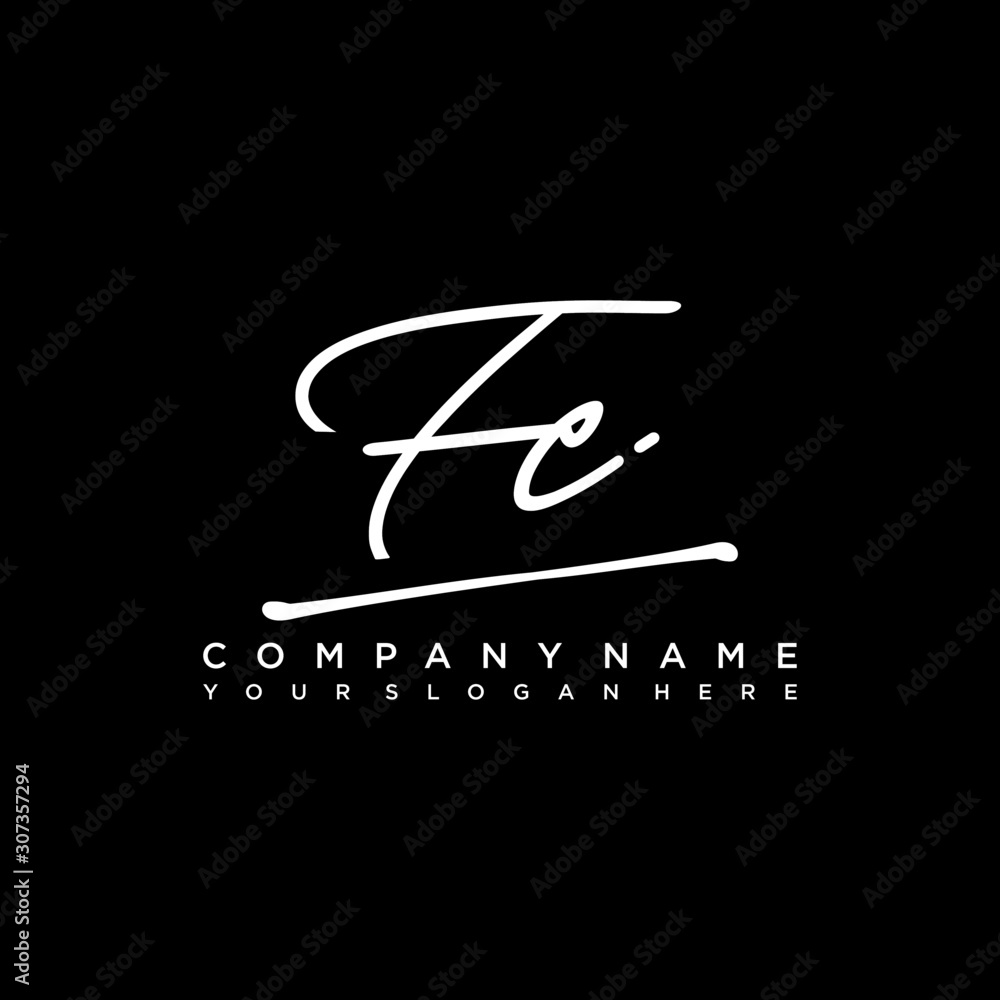 FC initials signature logo. Handwriting logo vector templates. Hand ...