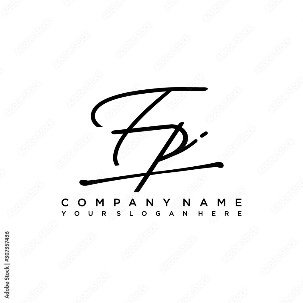 FP initials signature logo. Handwriting logo vector templates. Hand ...