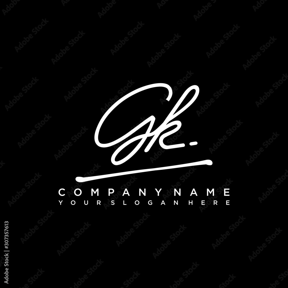 GK initials signature logo. Handwriting logo vector templates. Hand ...